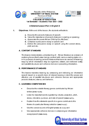 English 9 Q3 Week 2 - W Learning Area English Grade Level 9 Quarter 3 ...