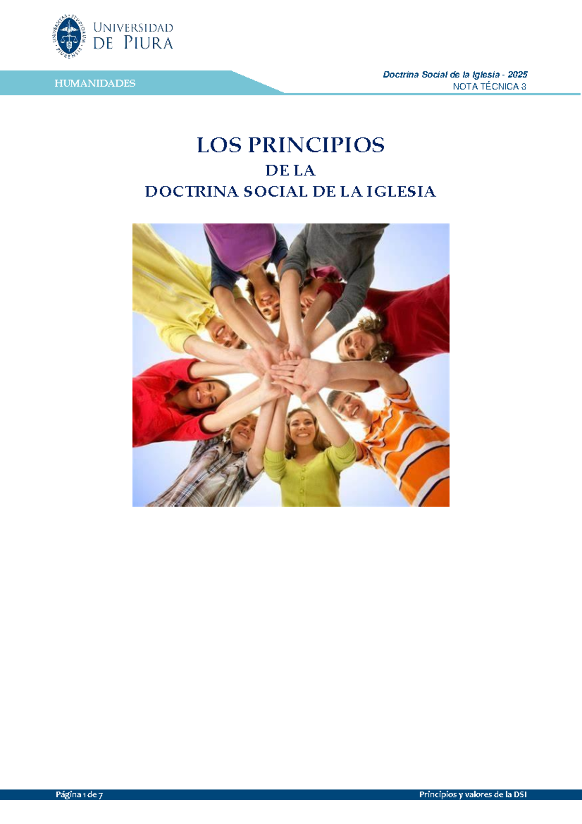 HUMANIDADES DSI 2025: Principios y Dignidad de la Persona Humana - Studocu