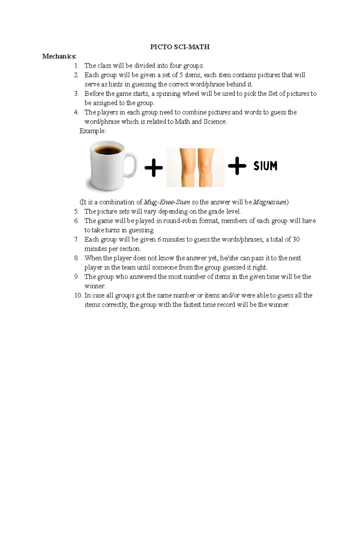 Picto SCI-MATH Activity Guide: Engaging Mechanics & Concepts - Studocu