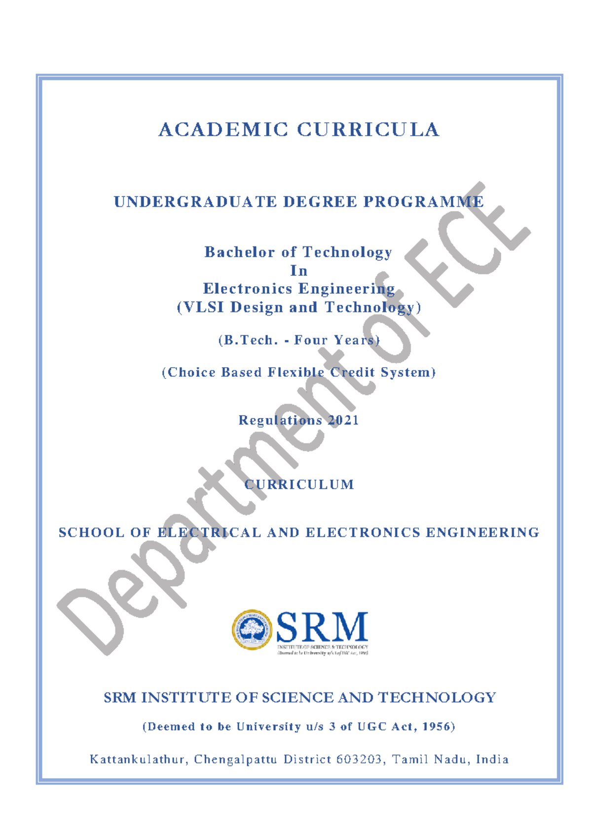 B.Tech ECE VLSI Curriculum 2021 - Detailed Program Overview - Studocu