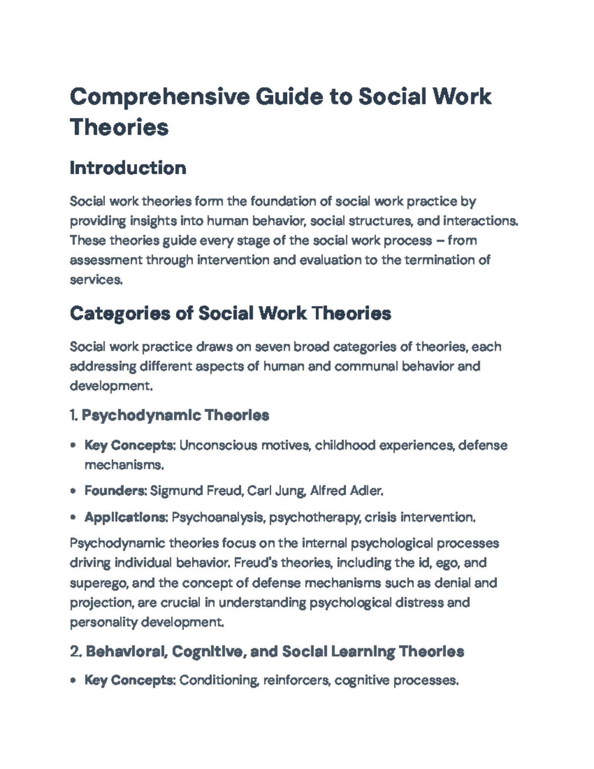 Social Work Theories: A Comprehensive Overview and Applications ...