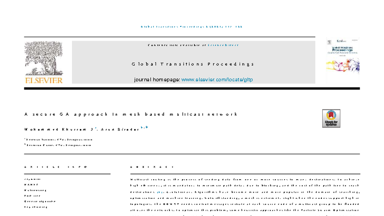 A Secure GA Approach for Efficient Multicast Routing in MANETs (GT2 ...