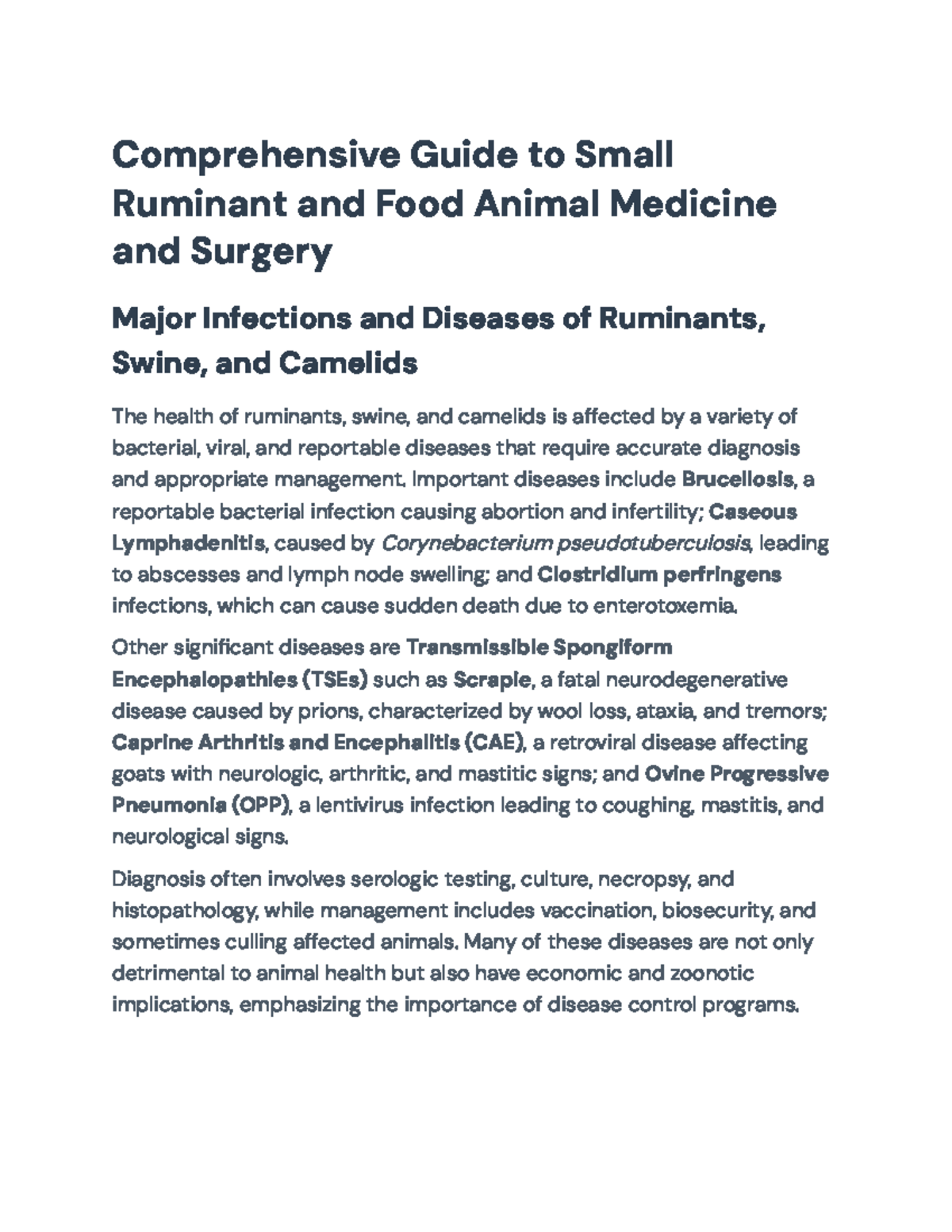 Comprehensive Guide to Small Ruminant & Food Animal Medicine and ...