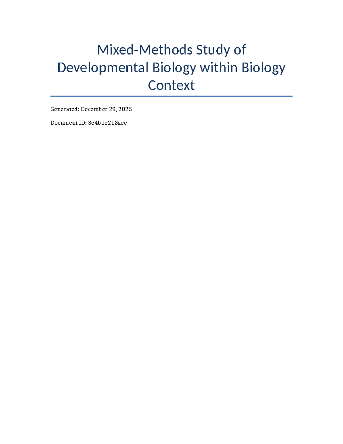 Biology 16: Developmental Biology Analysis Report - Studocu