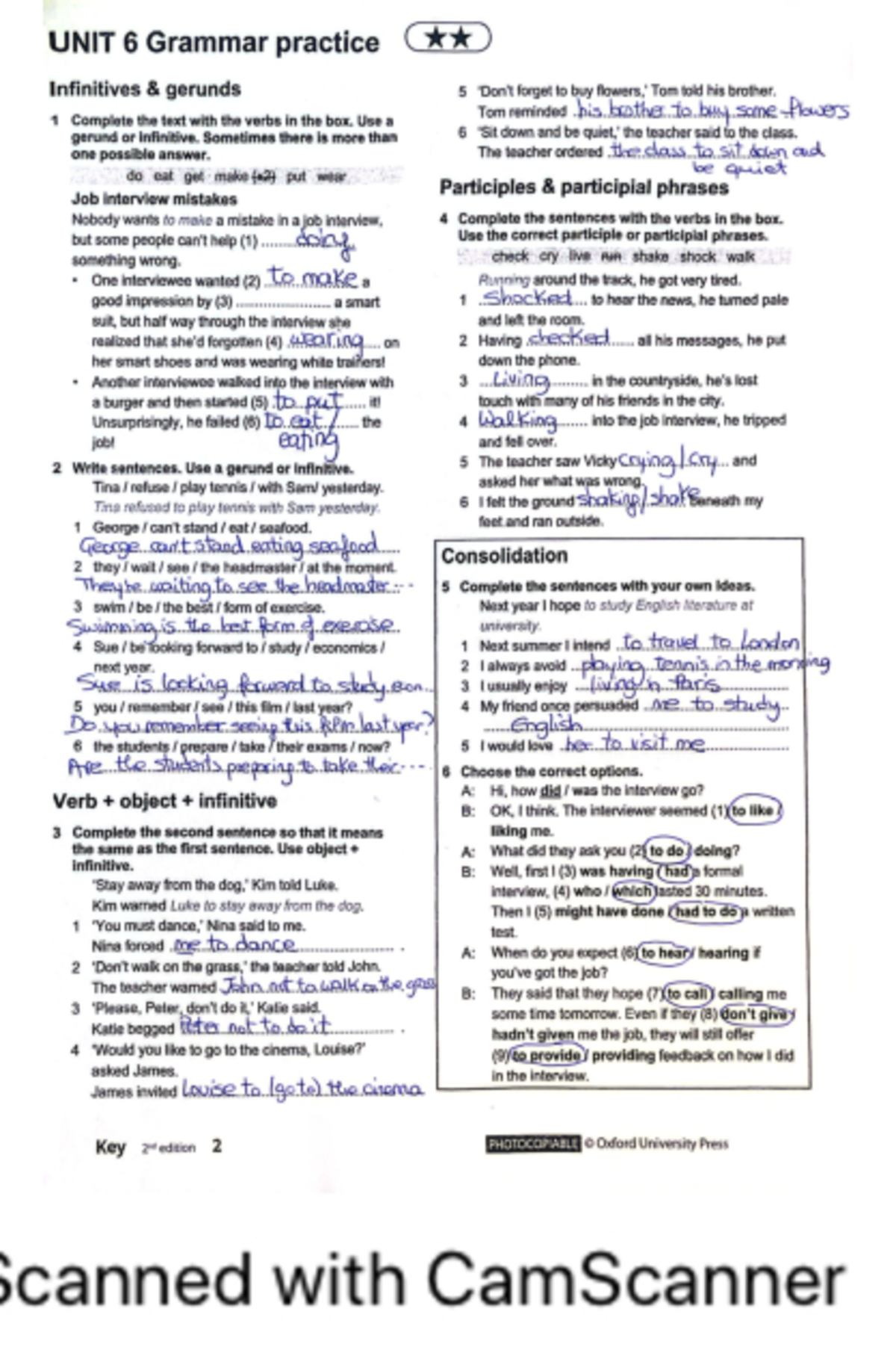UNIT 6 - Grammar Practice - Answer Key and Explanations - Studocu