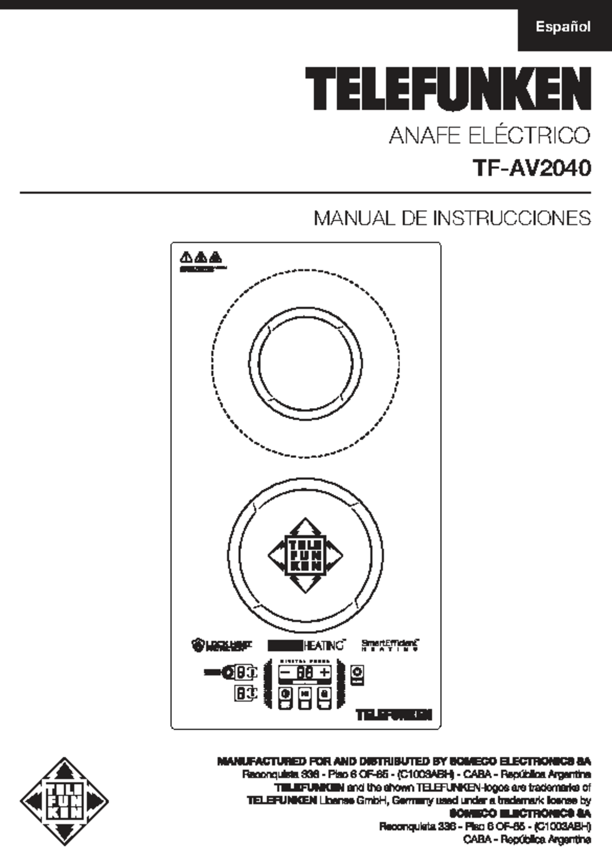 Manual de Instrucciones del Anafe Eléctrico TF-AV2040: Seguridad y Uso ...