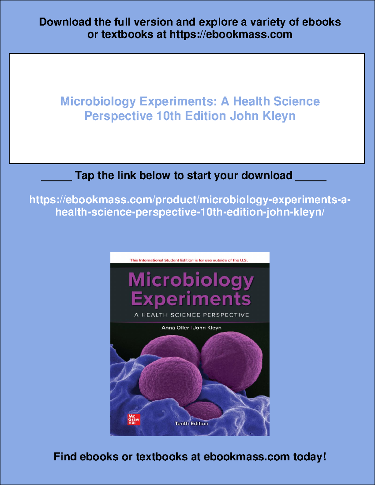Microbiology Experiments: A Health Science Perspective (10th Ed.) - Studocu