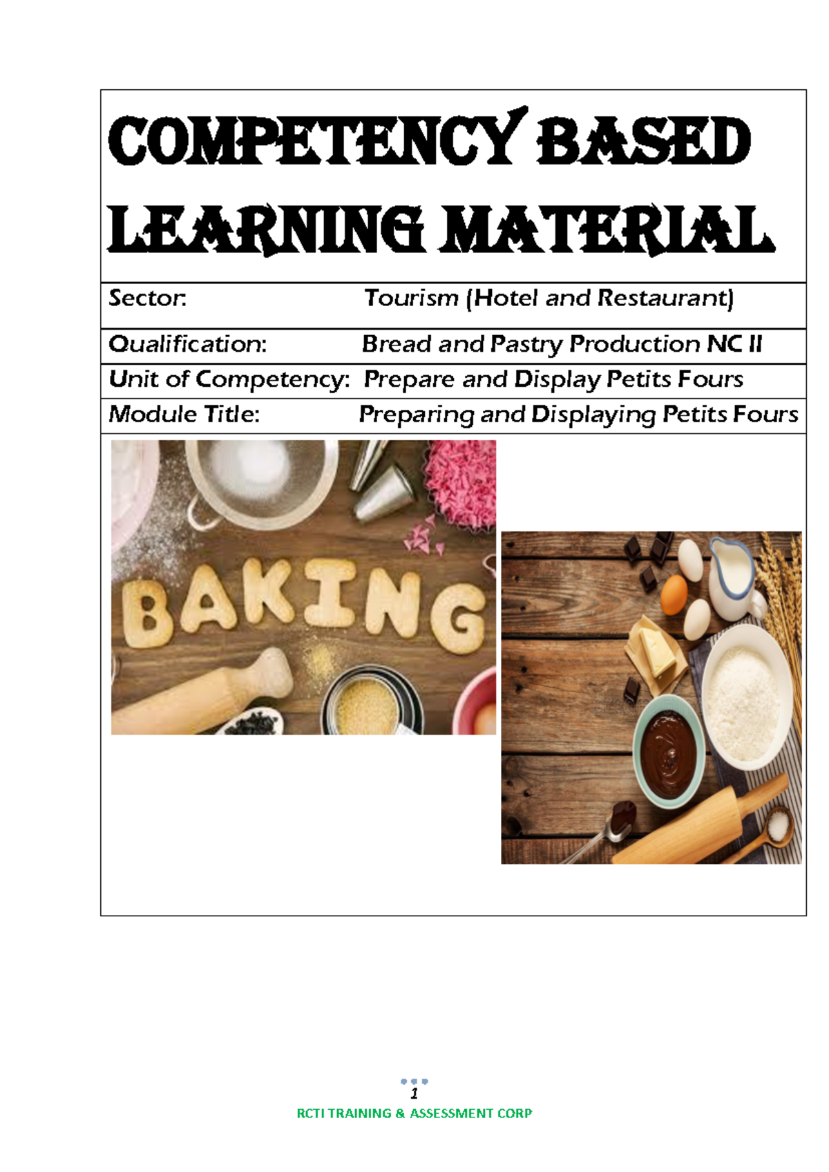 Cblm-bpp-4 - Module on Preparing and Displaying Petits Fours - Studocu