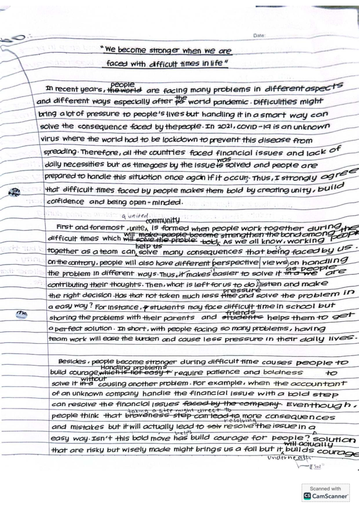 Strength in Adversity: Building Unity and Courage During Difficult ...