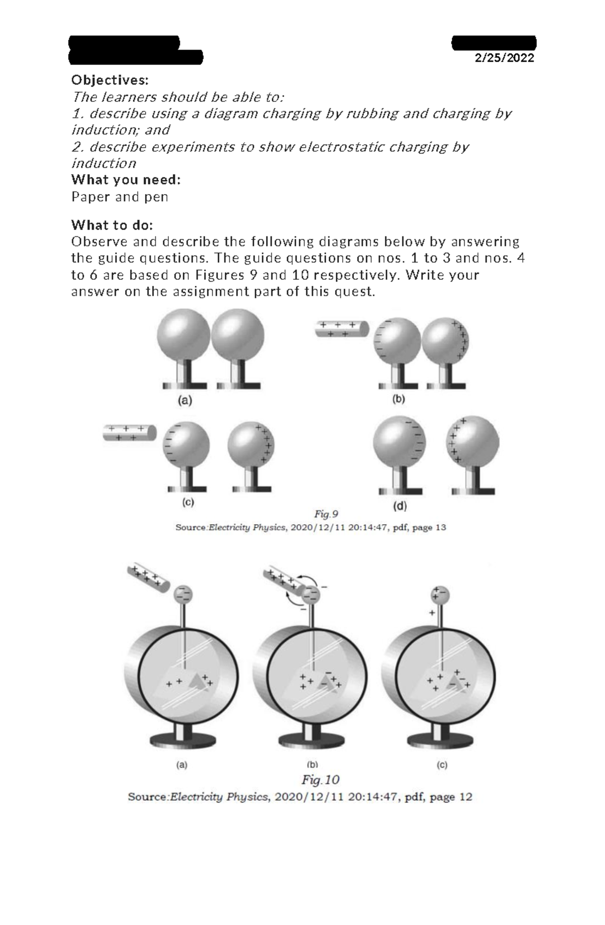 Experiments to show electrostatic charging by induction - Cristy Ann B ...