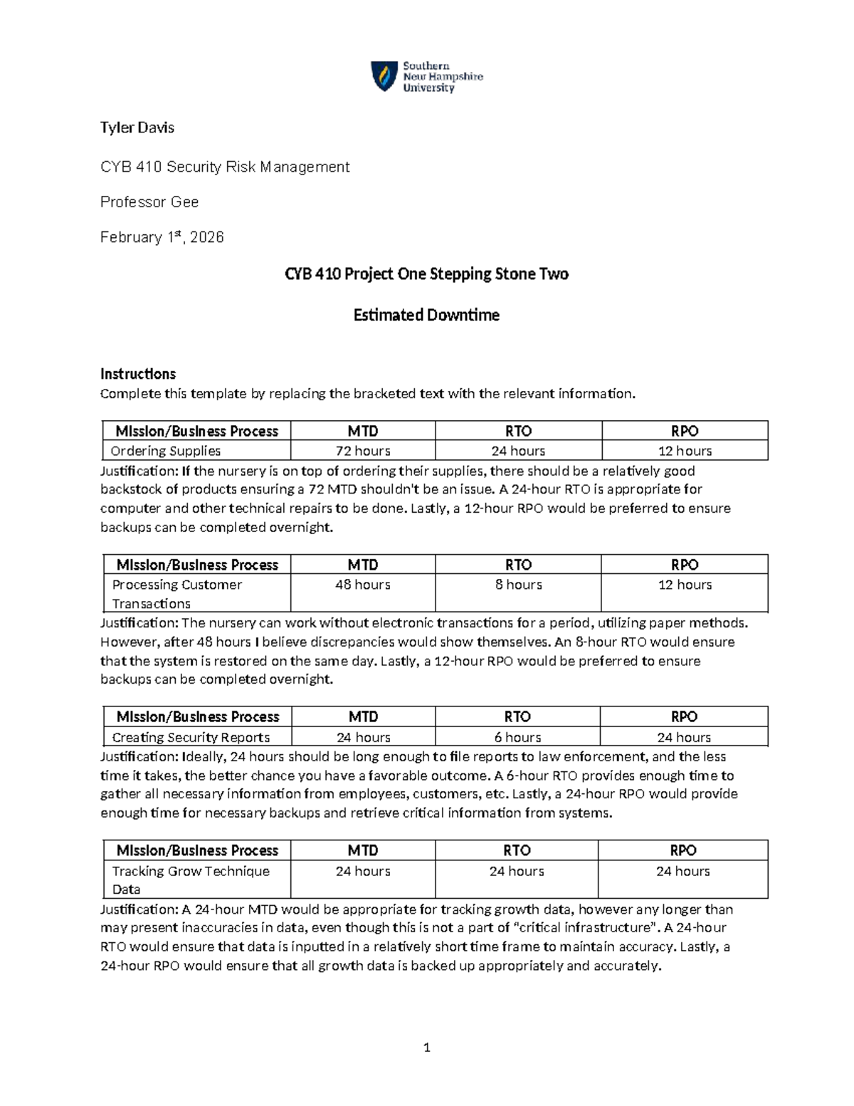 CYB 410 Project One: Security Risk Management Analysis - Studocu