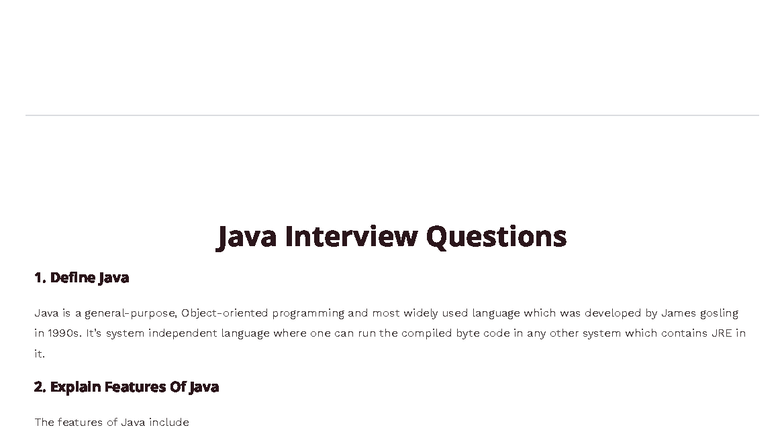 Java Interview Questions - 17:40 CodeWithCurious - Studocu