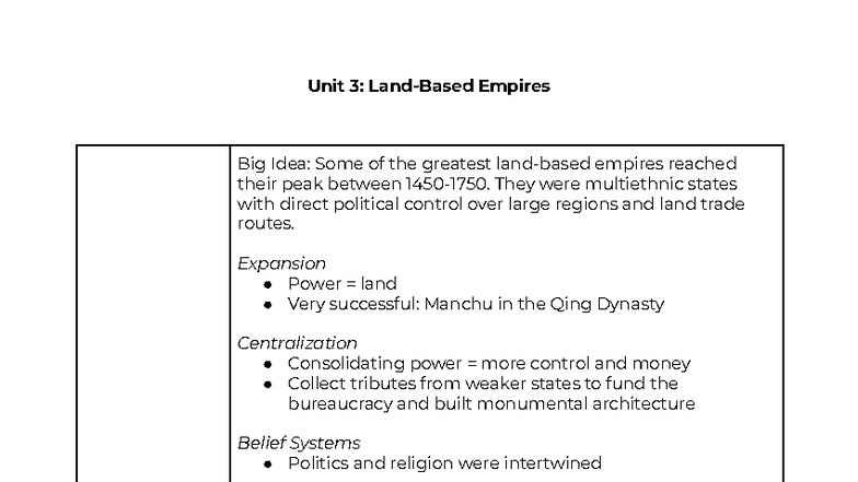 WHAP Notes - Chapter 3: Rise & Centralization of Land-Based Empires ...