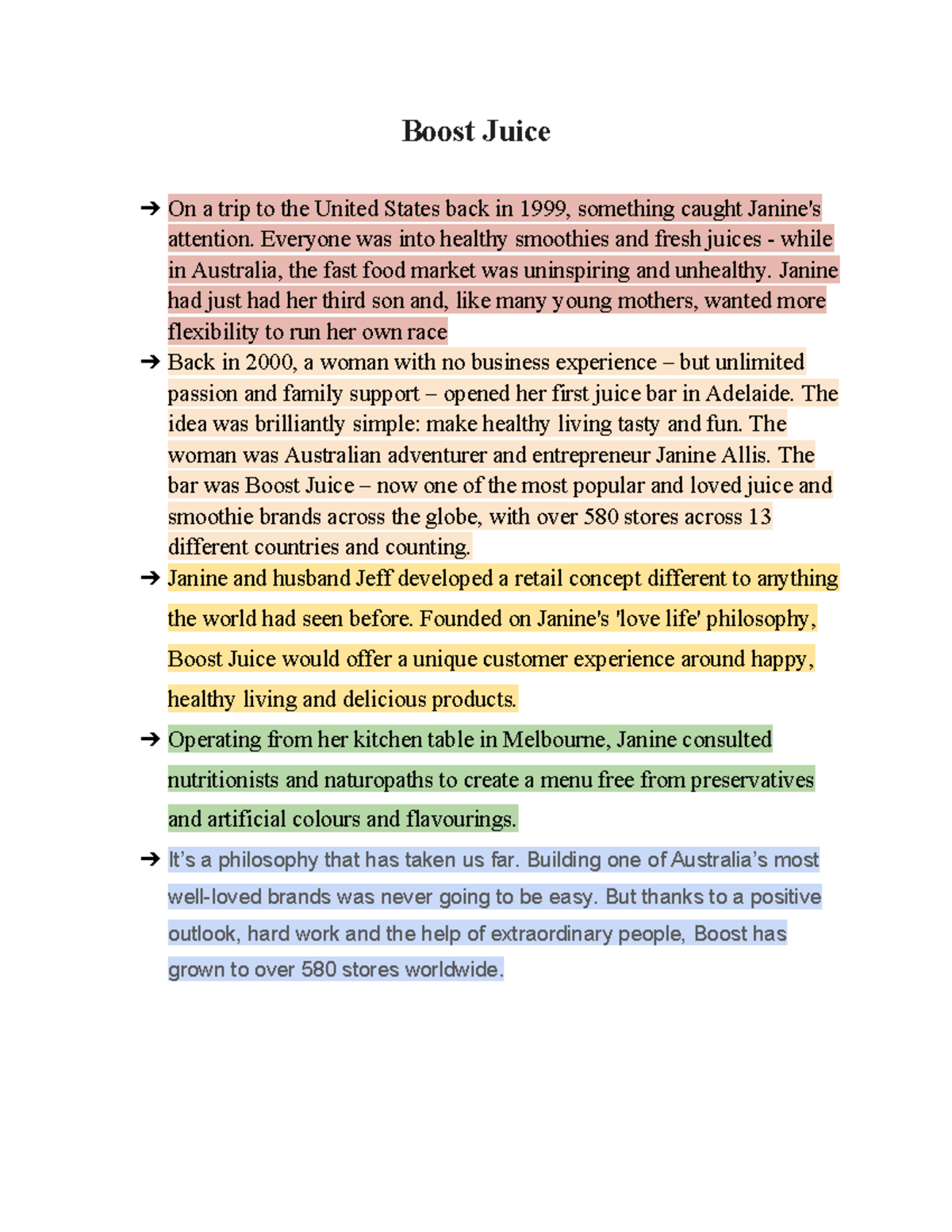 Boost Juice: A Case Study on Innovation and Market Leadership in HCS ...
