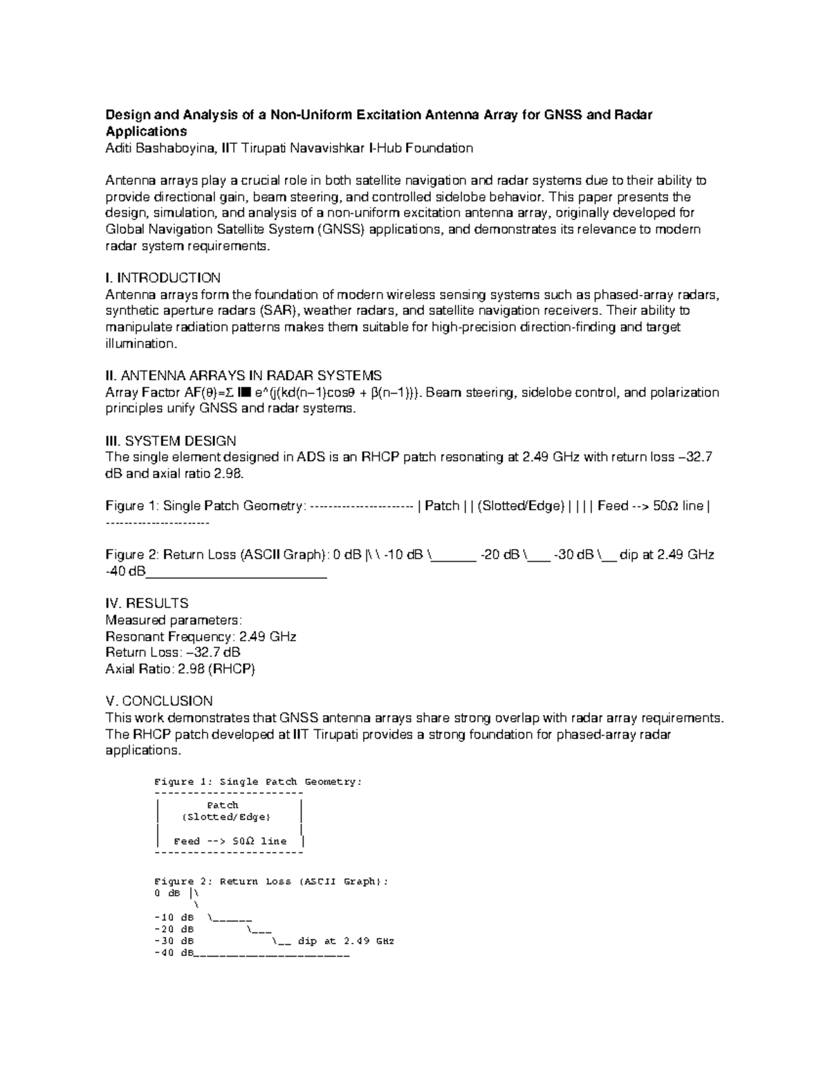 Design and Analysis of GNSS & Radar Antenna Arrays - IEEE Paper - Studocu