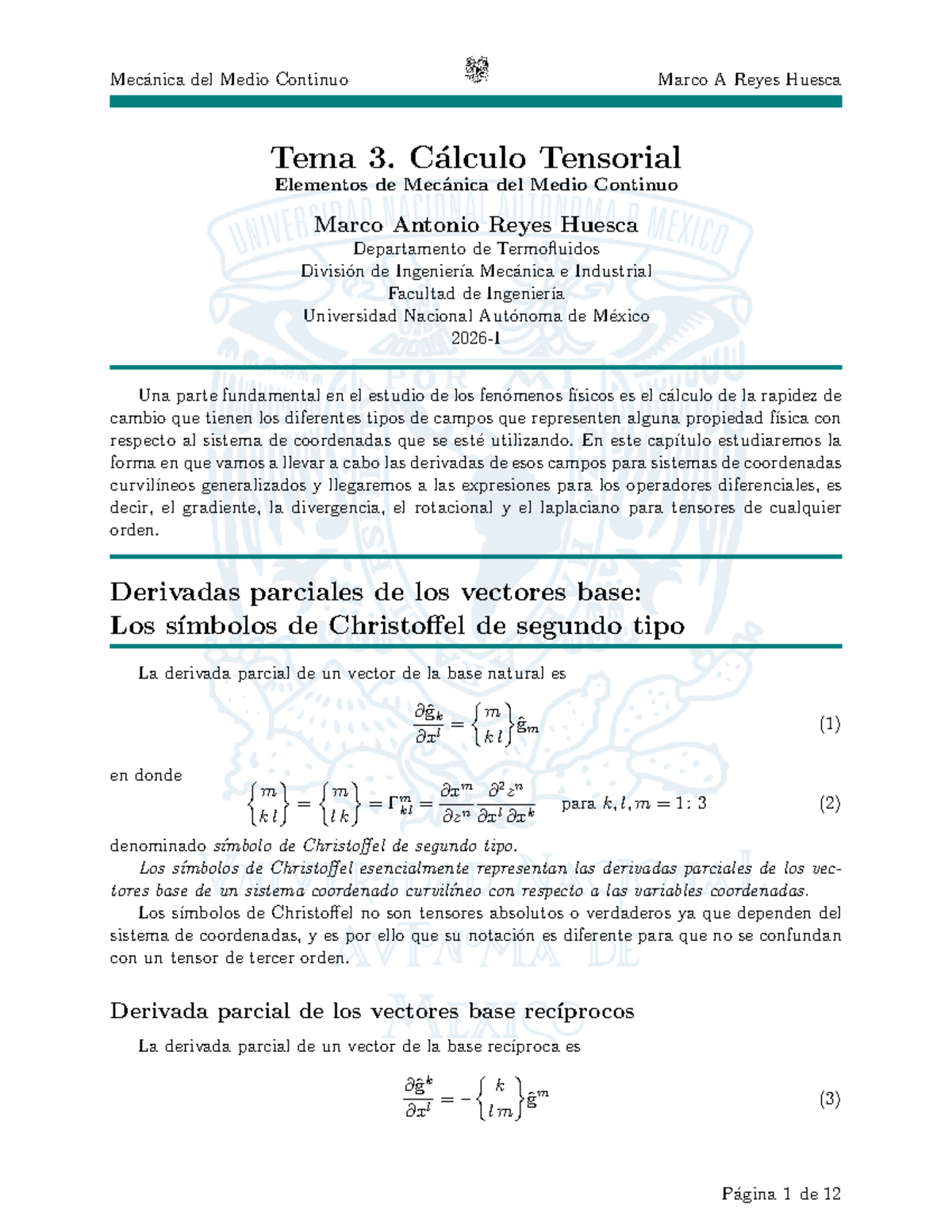 T3 Cálculo Tensorial: Derivadas y Operadores en el Medio Continuo MARH ...