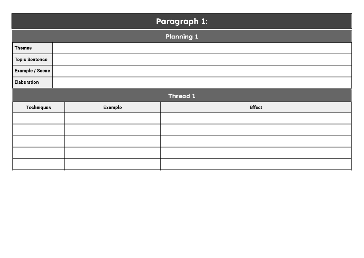 English Essay Scaffold: Planning & Techniques Guide - Studocu