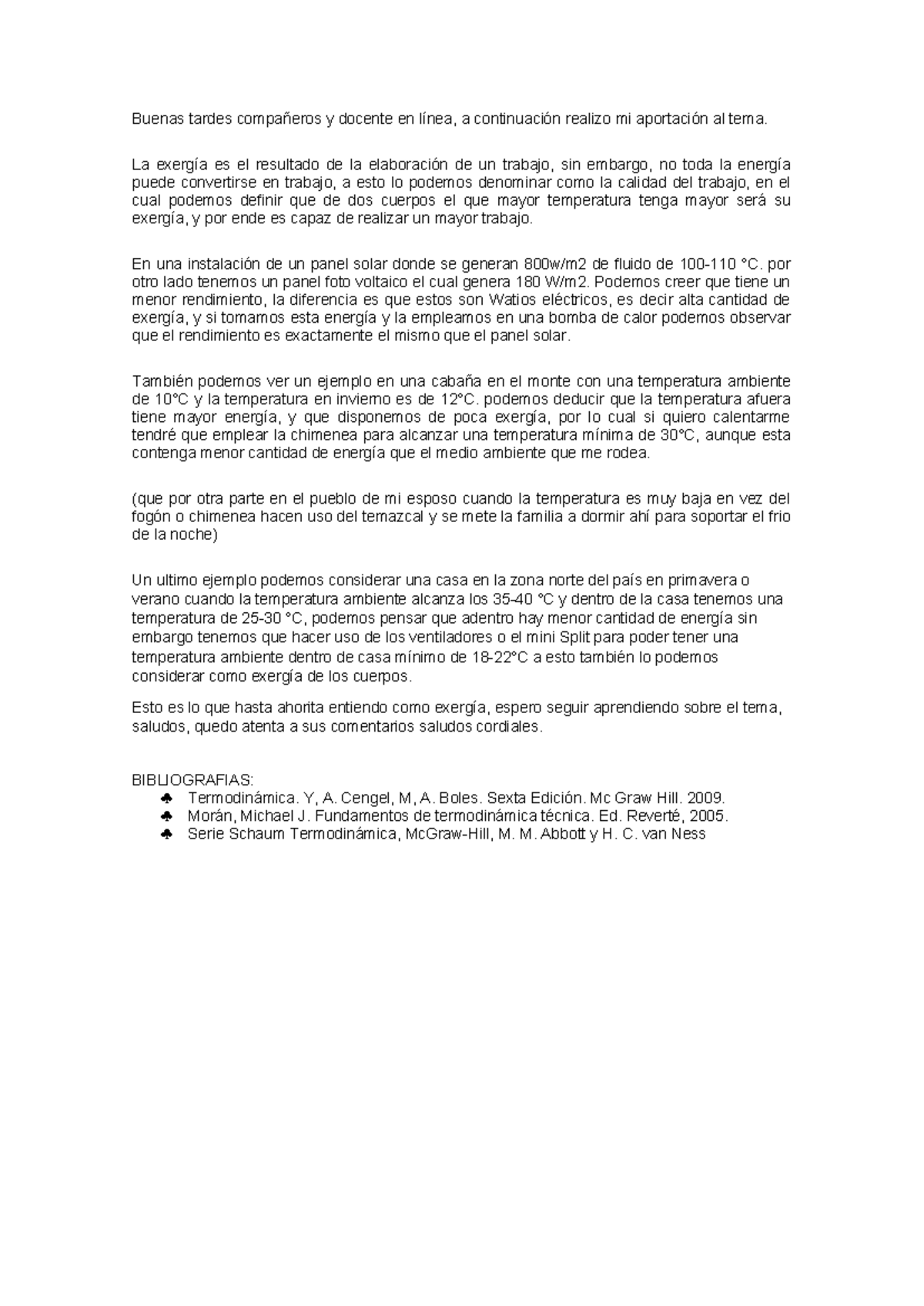 Actividad 2: Entendiendo la Exergía en Termodinámica - Studocu