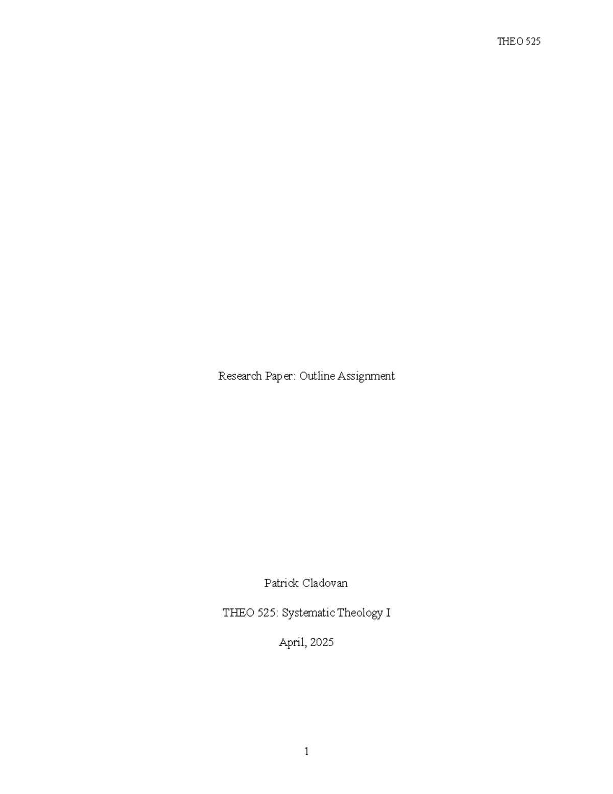 THEO 525 Research Paper Outline: The Problem of Evil and God - Studocu