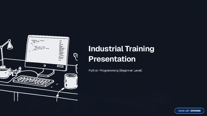 Industrial Training Presentation: Python Programming Overview - Studocu
