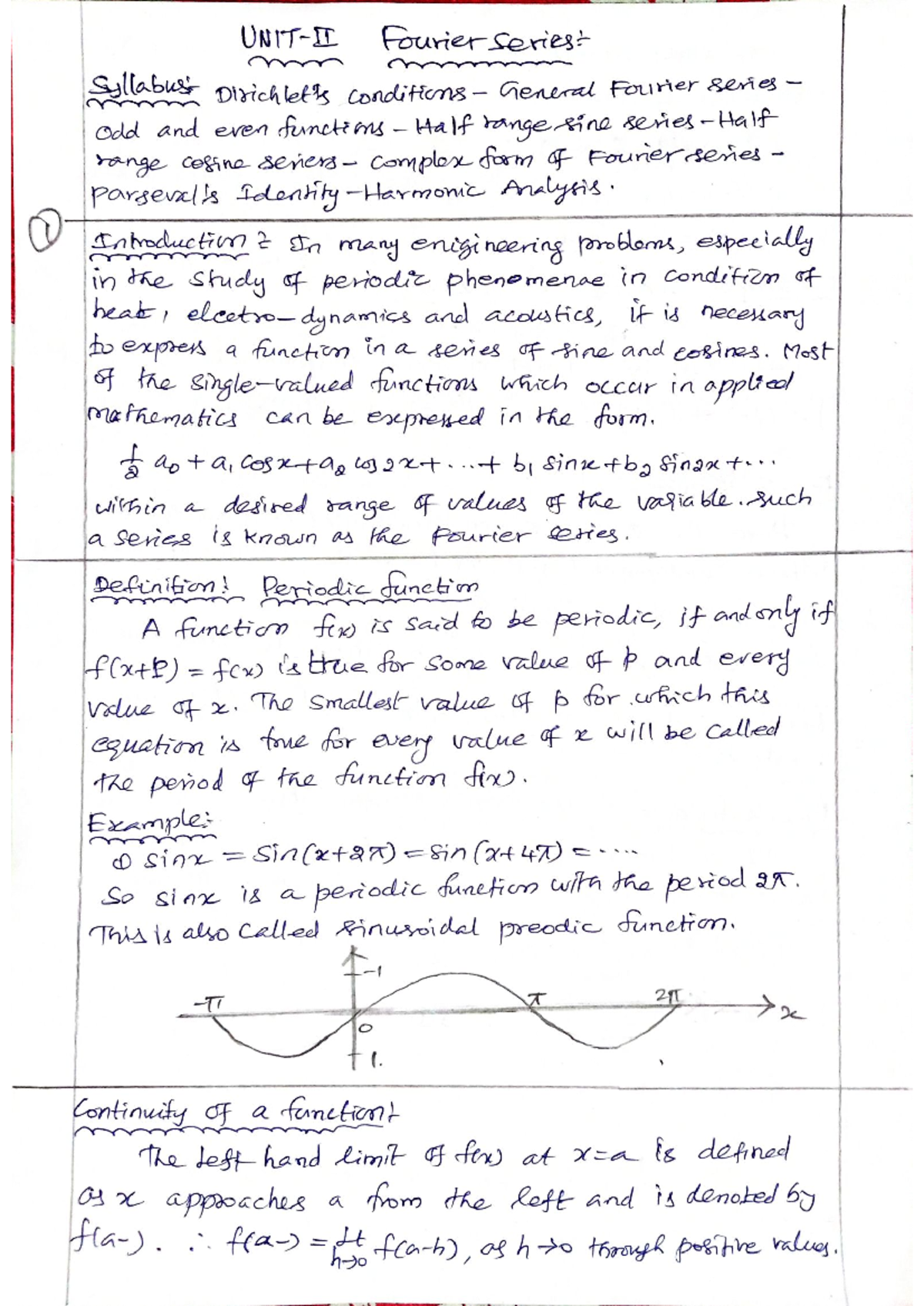 MA3351 Fourier Series: Syllabus and Key Concepts - Studocu