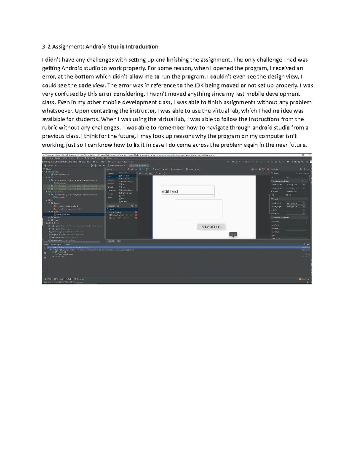 CS360 3-2 Assignment: Intro to Android Studio Projects - Studocu