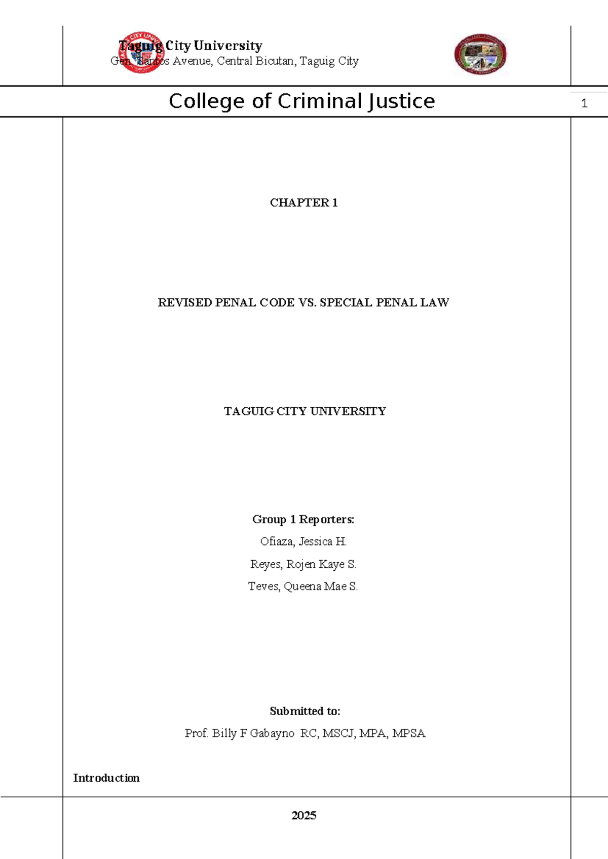 Revised penal code vs. special penal law: A comprehensive analysis (CJ ...