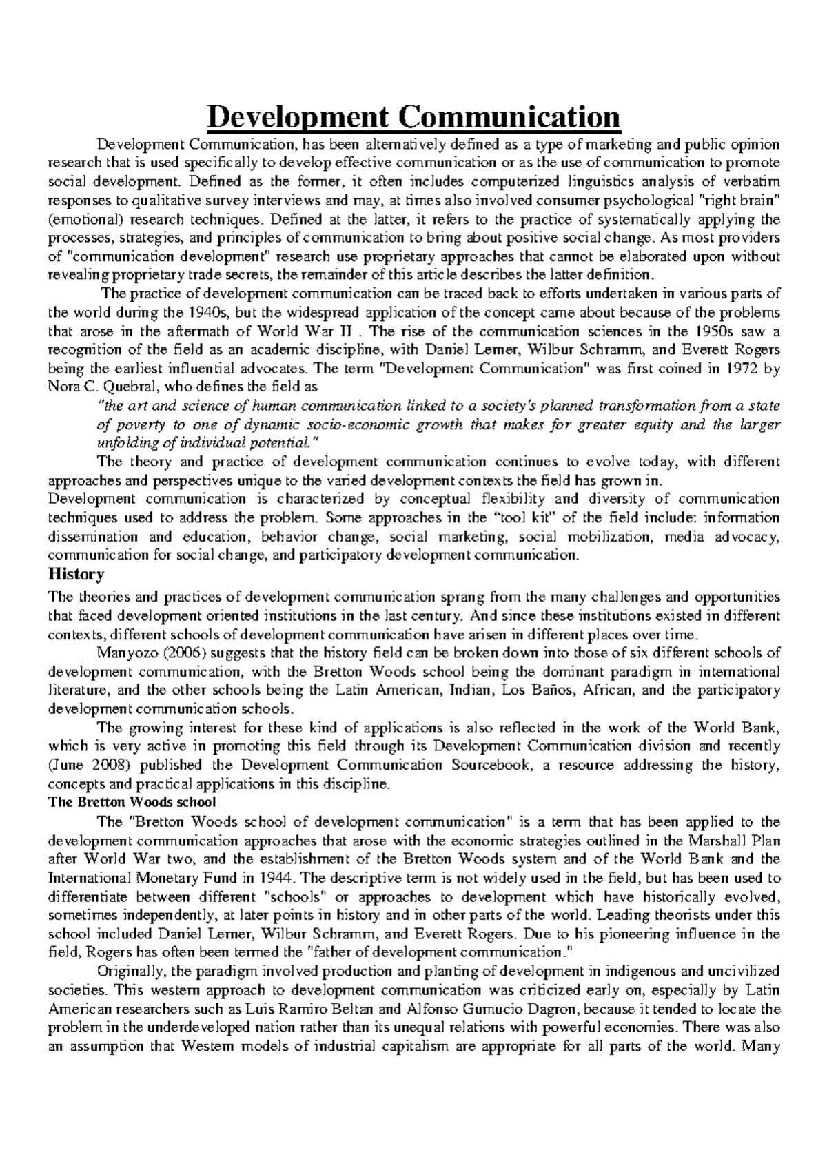 DC - Development Communication: Theories, Practices, and Evolution ...