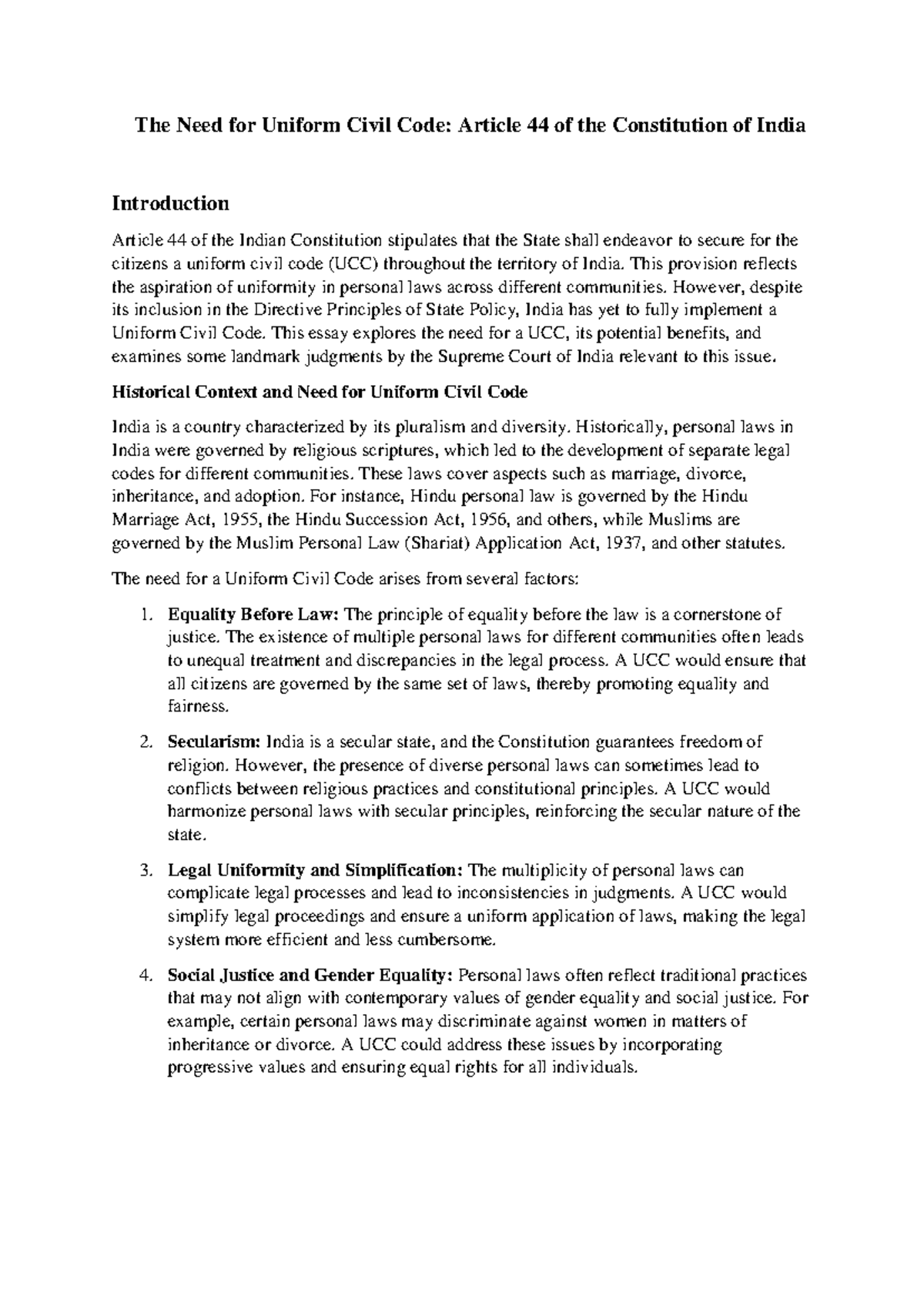 Uniform Civil Code (UCC): Need, Benefits, and Challenges Explained ...