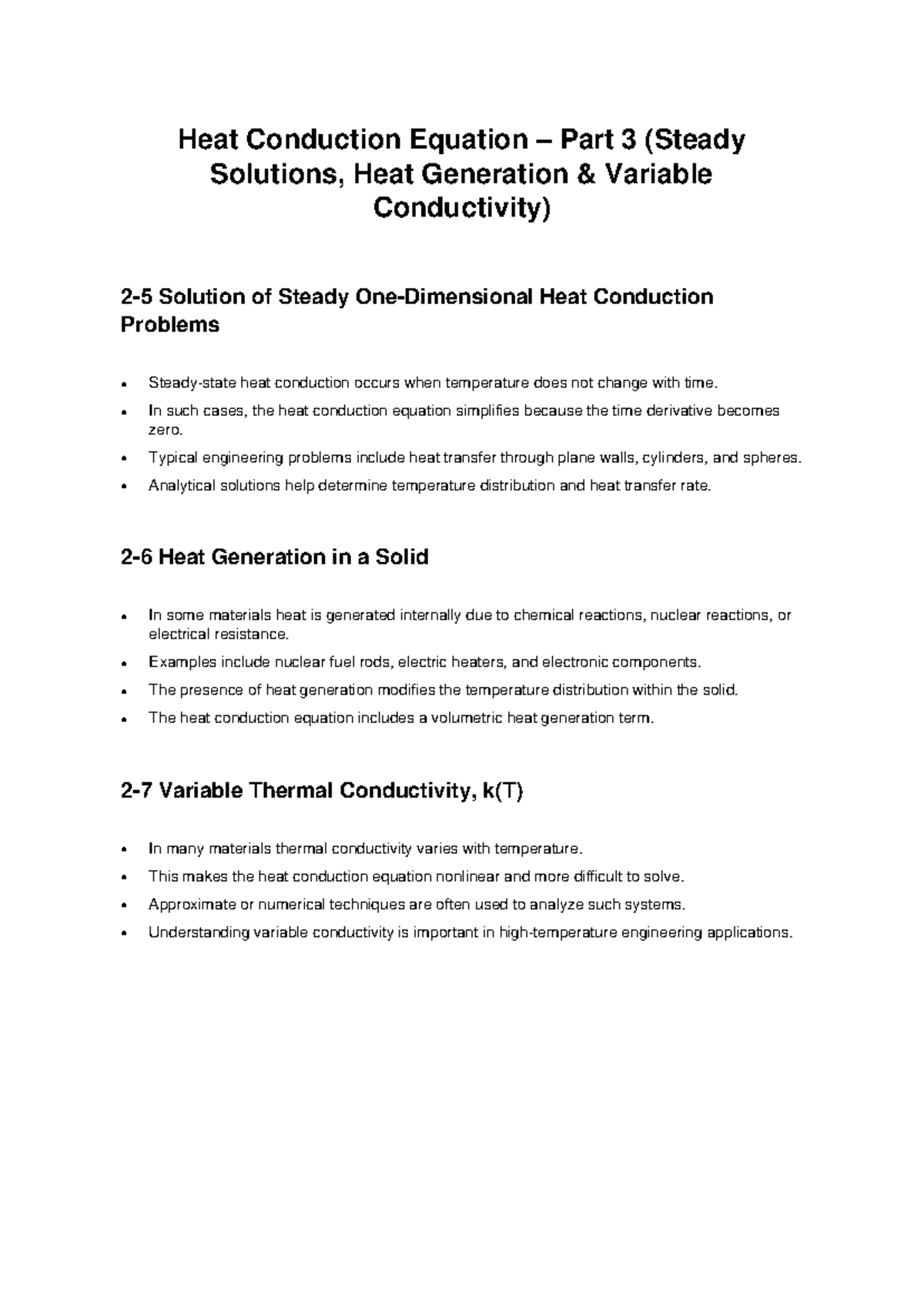 Heat Conduction Equation Part 3: Steady Solutions & Heat Generation ...