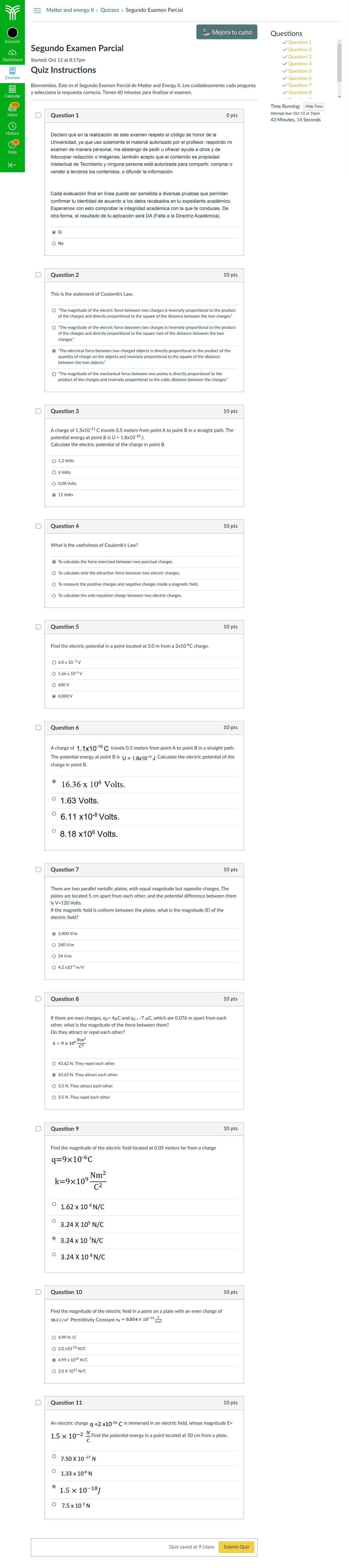 Quiz Segundo Examen Parcial matter and energy - Ma er and energy II ...