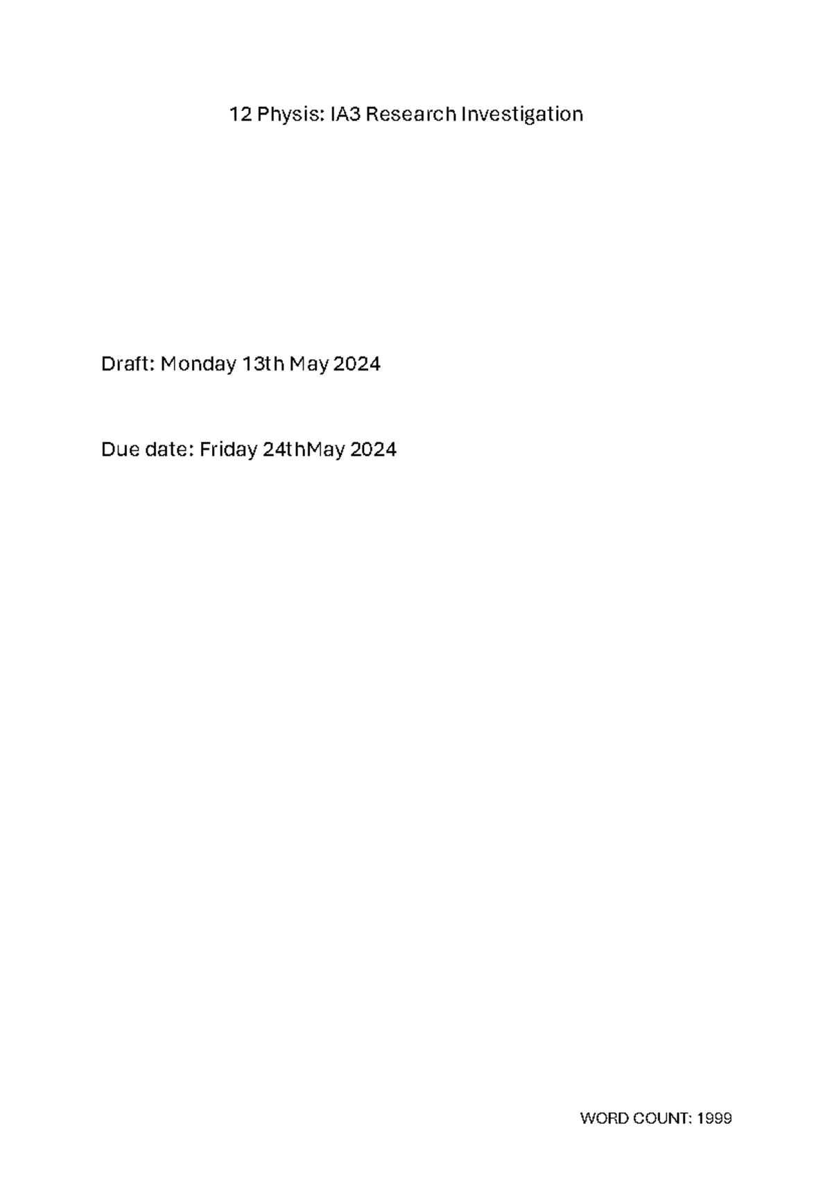 12 PHYS IA3 Research Investigation: The Greenhouse Effect & Blackbody ...