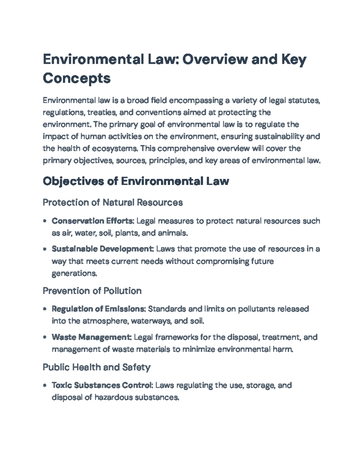 Environmental Law Overview: Key Concepts and Principles - Environmental ...