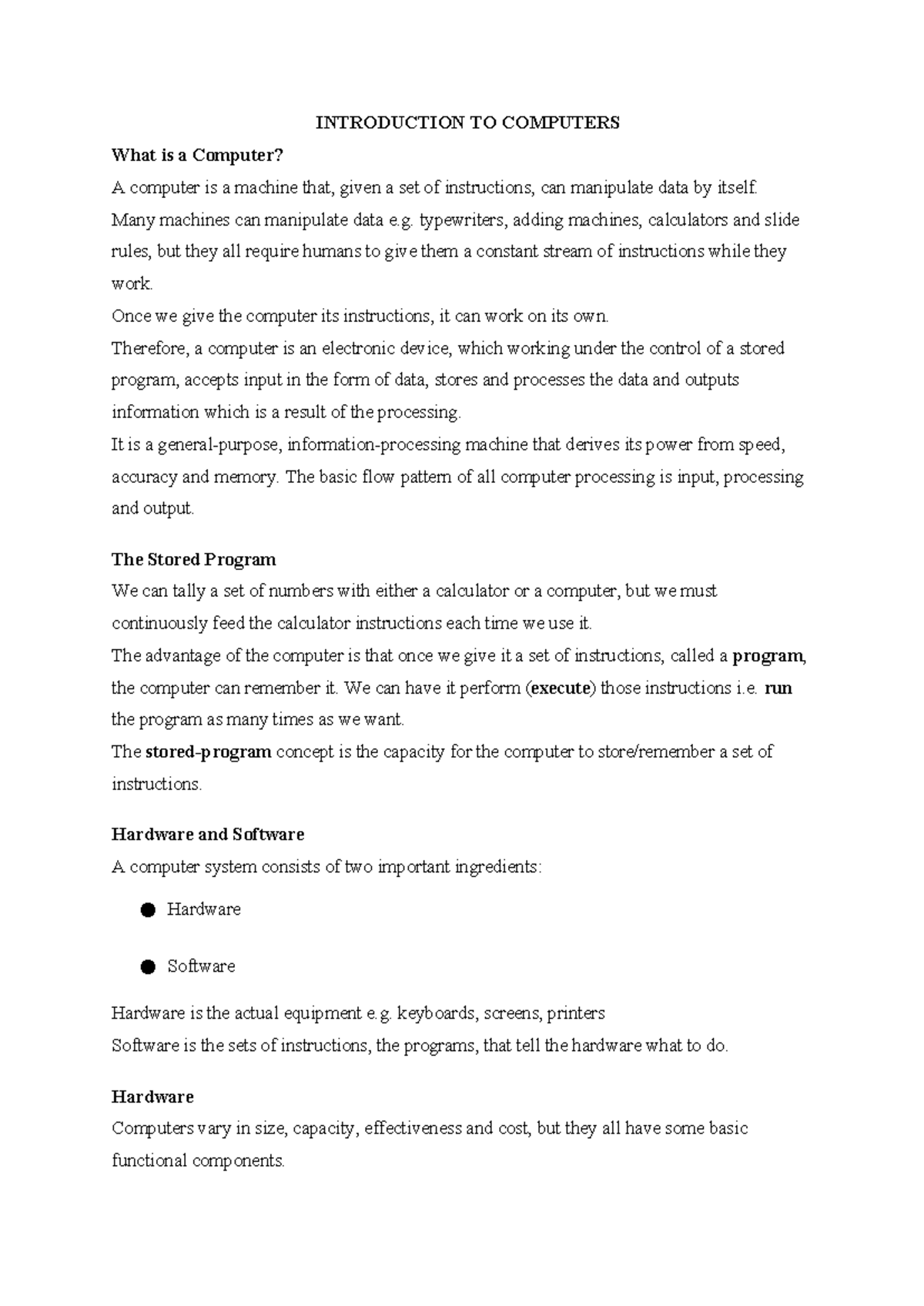 Introduction to Computer Systems: Concepts & Generations (CS101) - Studocu