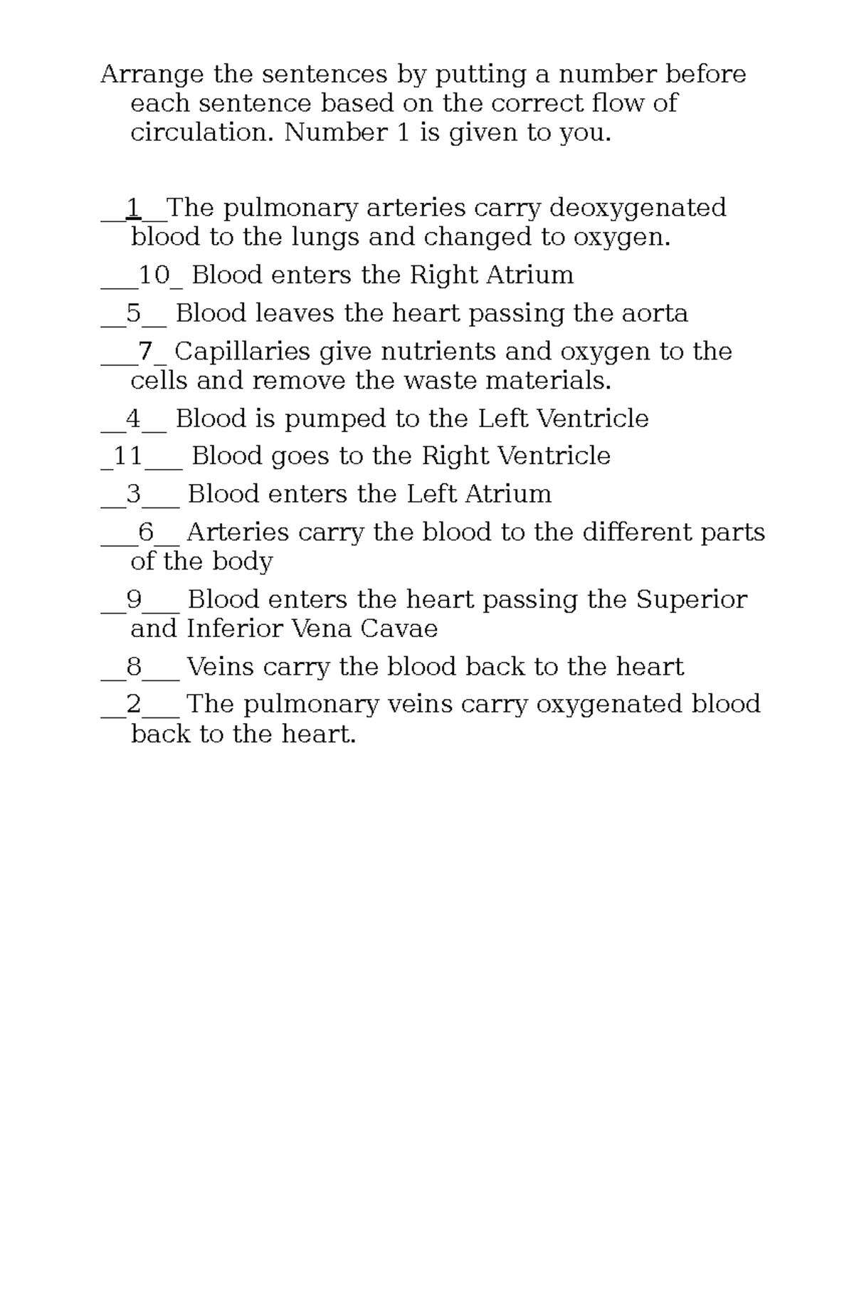 Blood-Circulation-1 - An activity for blood circulation to test your ...