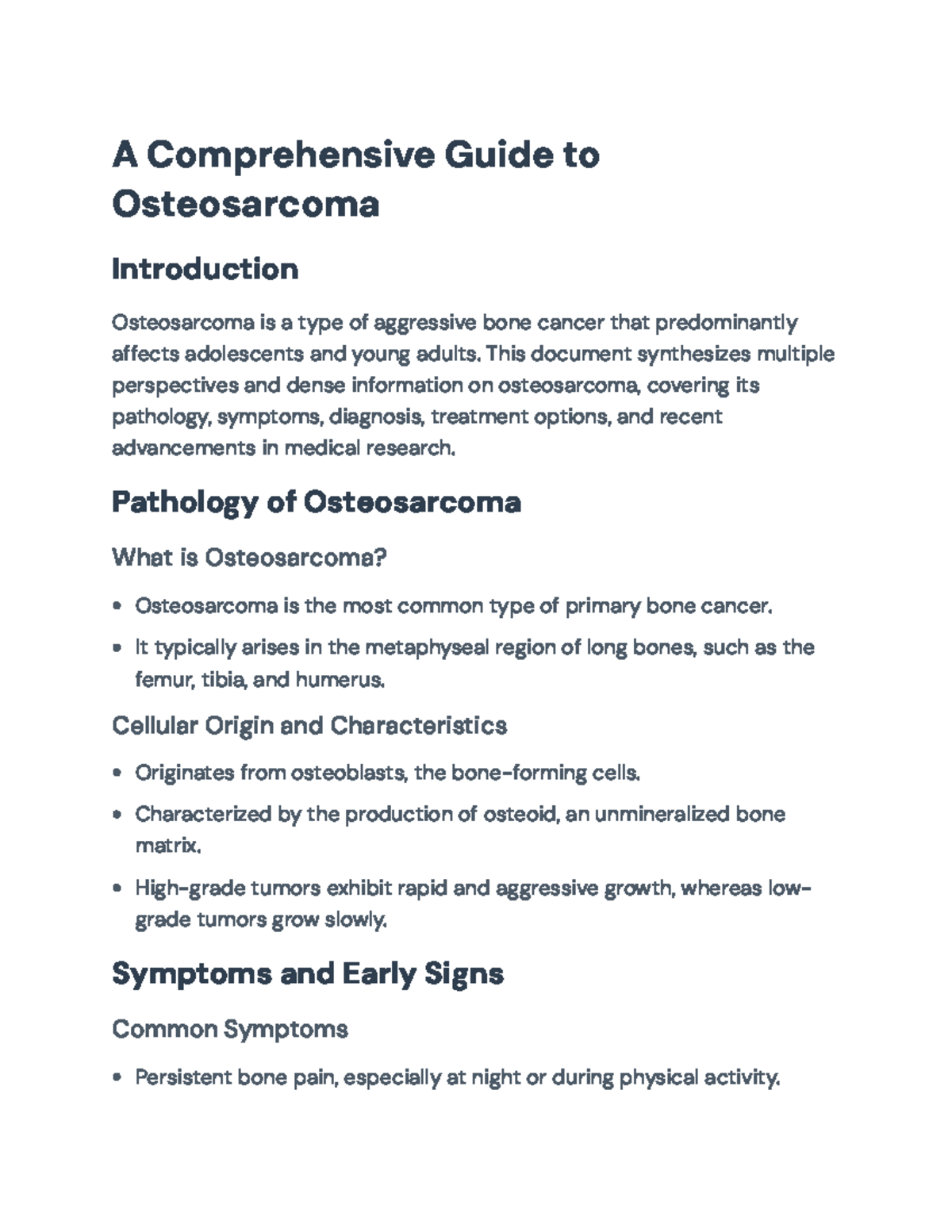 Osteosarcoma Overview: Pathology, Diagnosis & Treatment Options - A ...