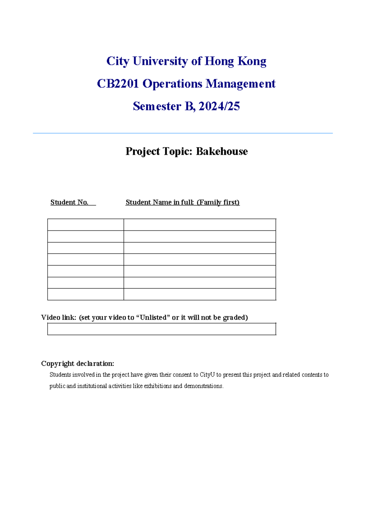 CB2201 One Page Summary Template - City University of Hong Kong CB2201 ...