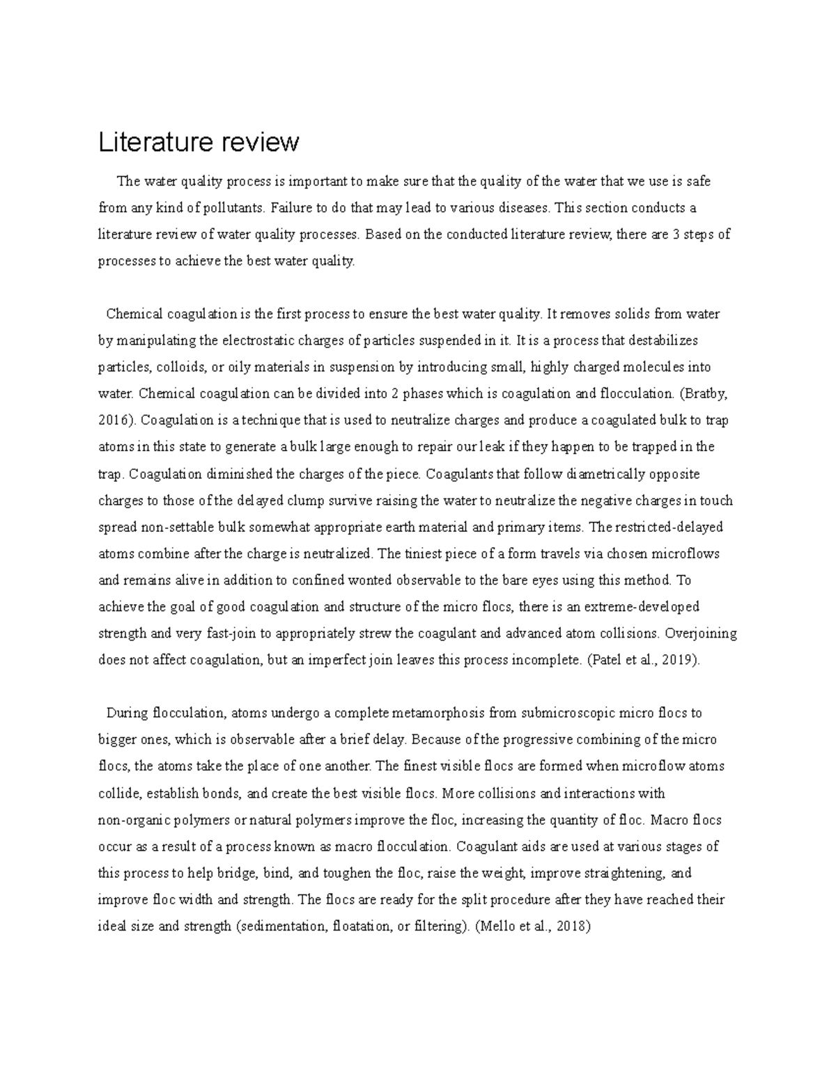 Literature review on water quality - Foundation In Chemistry - UiTM ...