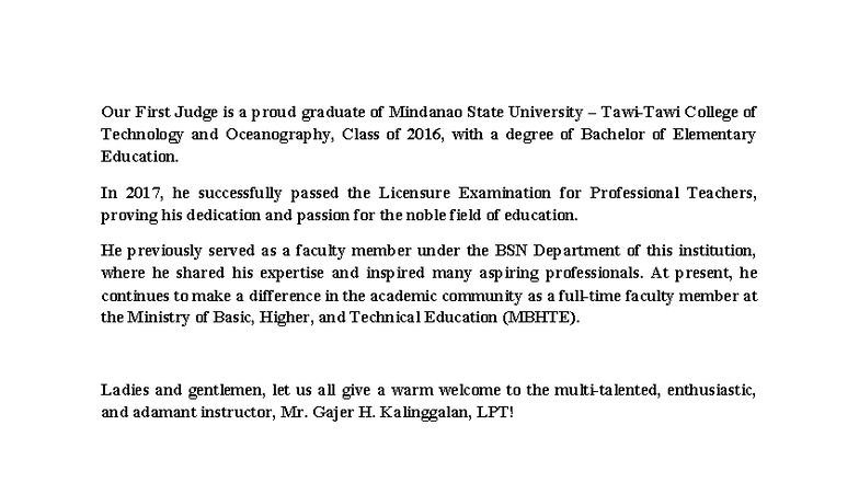 2024 Judge Acknowledgement for Educational Excellence - Studocu