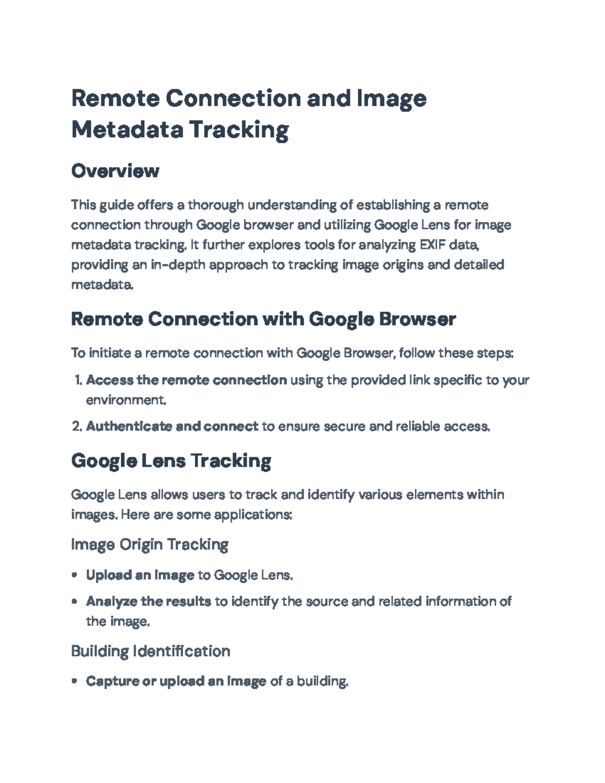 Guide to Remote Connection and Image Metadata Tracking with Google ...