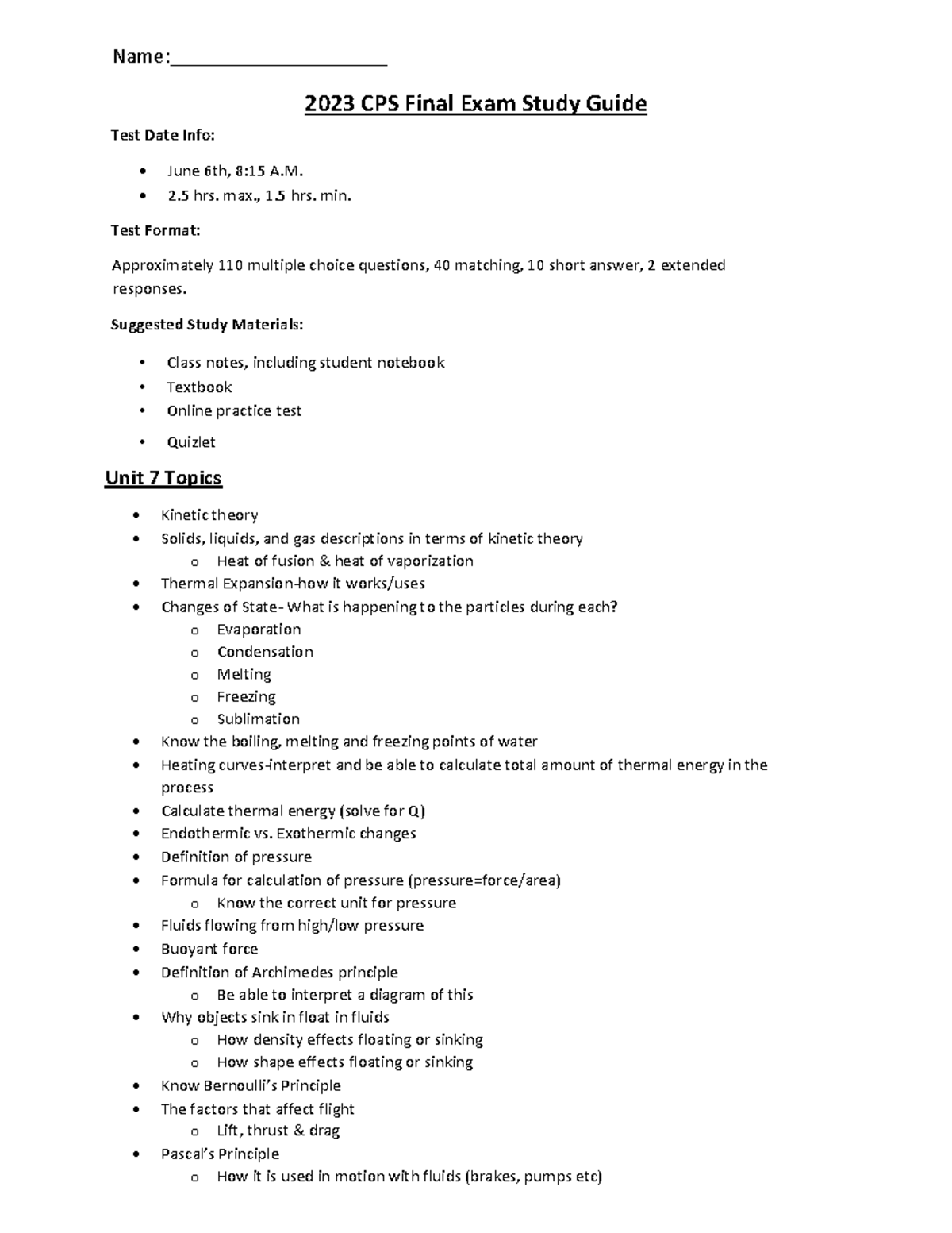 2023 CPS Final Exam Study Guide: Key Topics & Formulas - Studocu