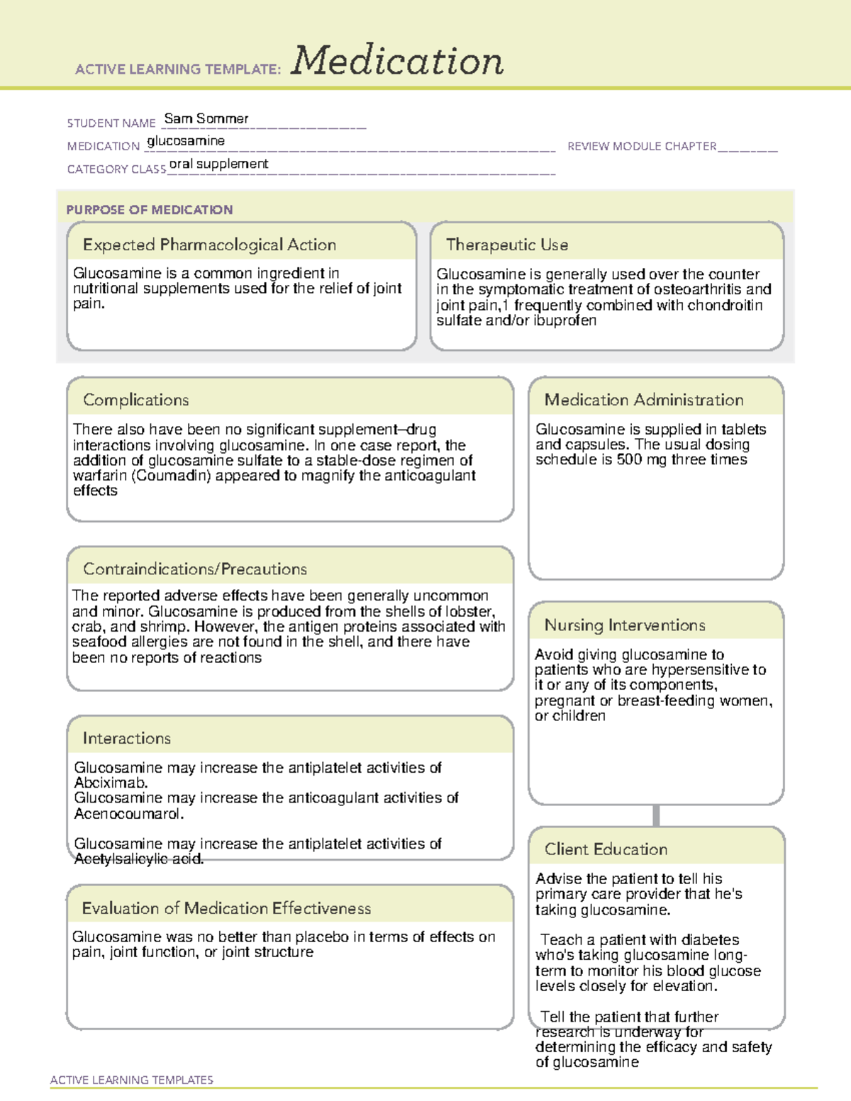 ATI Medication Active Learning Template: Pharmacology Review Notes ...