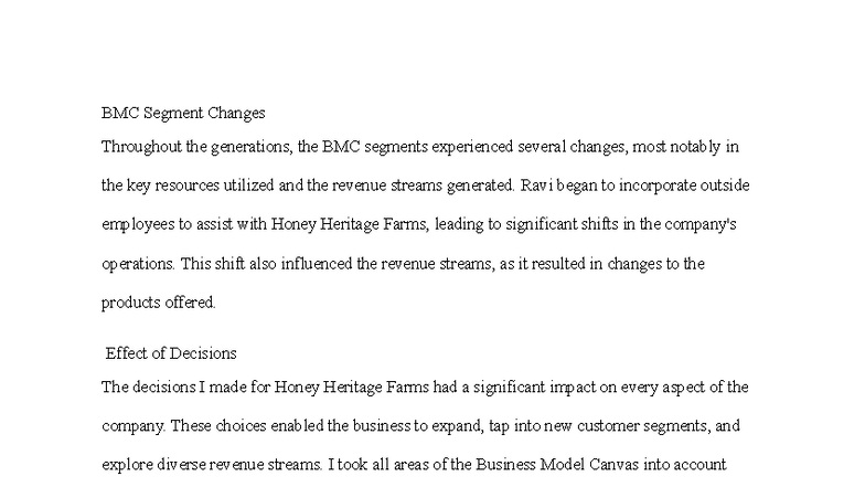 BUS 400 Module 4 Journal: BMC Segment Changes & Decision Impacts - Studocu