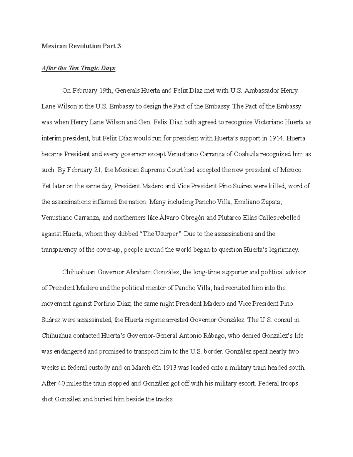 Mexican Revolution Part 3: The Rise and Fall of Huerta's Regime ...