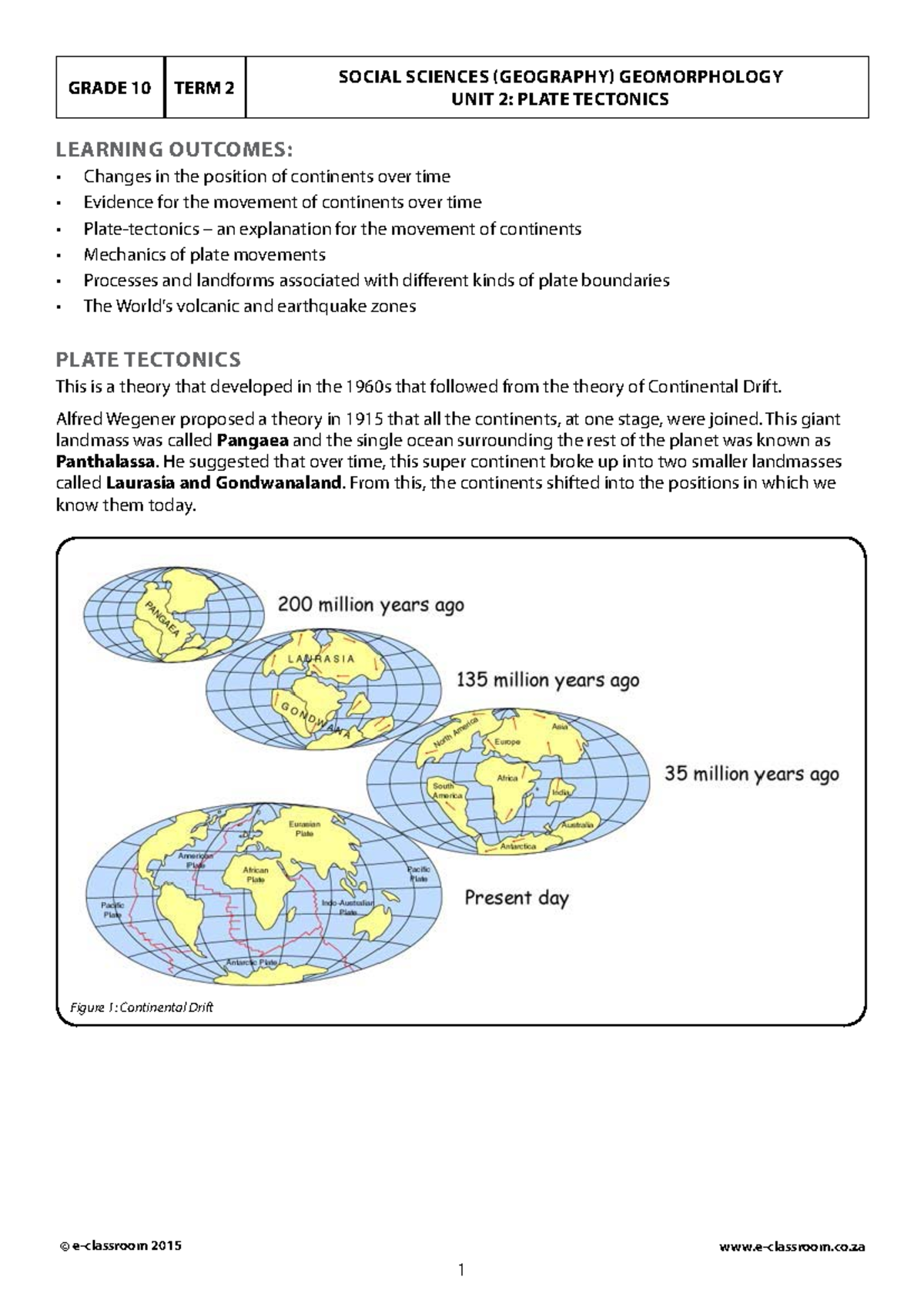 Gr10 T2 SS Geo Unit 2: Understanding Plate Tectonics Concepts - Studocu