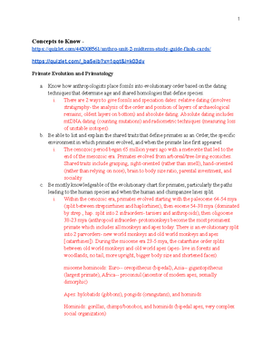 Anthropology unit 2 - ANTH unit 2 lecture notes - Modern Synthesis of ...