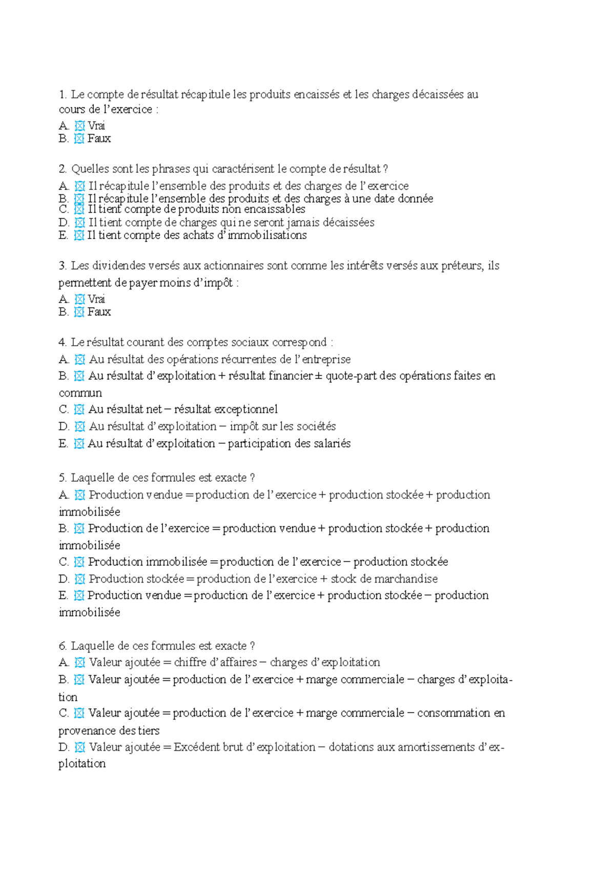 QCM - Analyse de l'Activité en Comptabilité (Cours) - Studocu