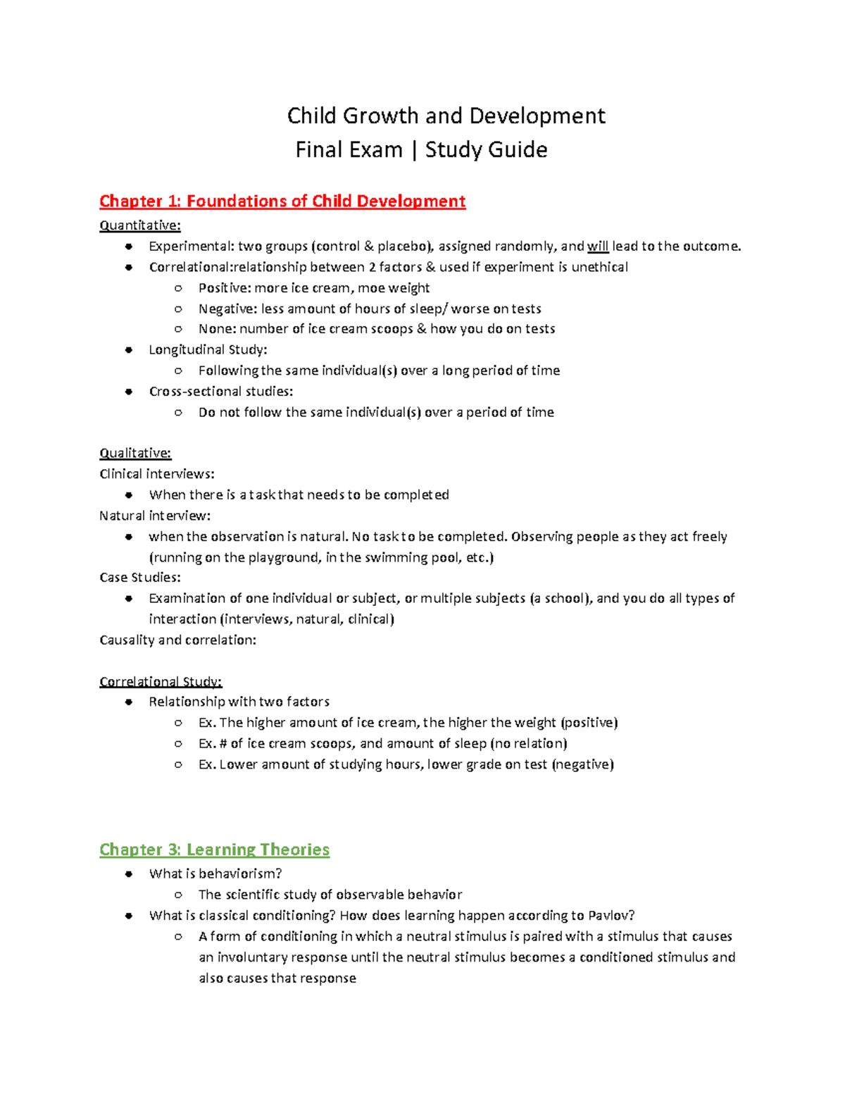 TCH 210 Final Exam Study Guide: Key Concepts in Child Development - Studocu