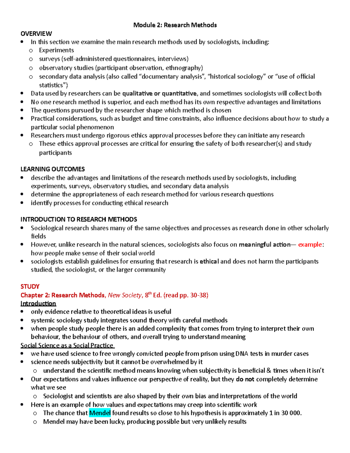 Module 2 - Research Methods - Module 2: Research Methods OVERVIEW In ...