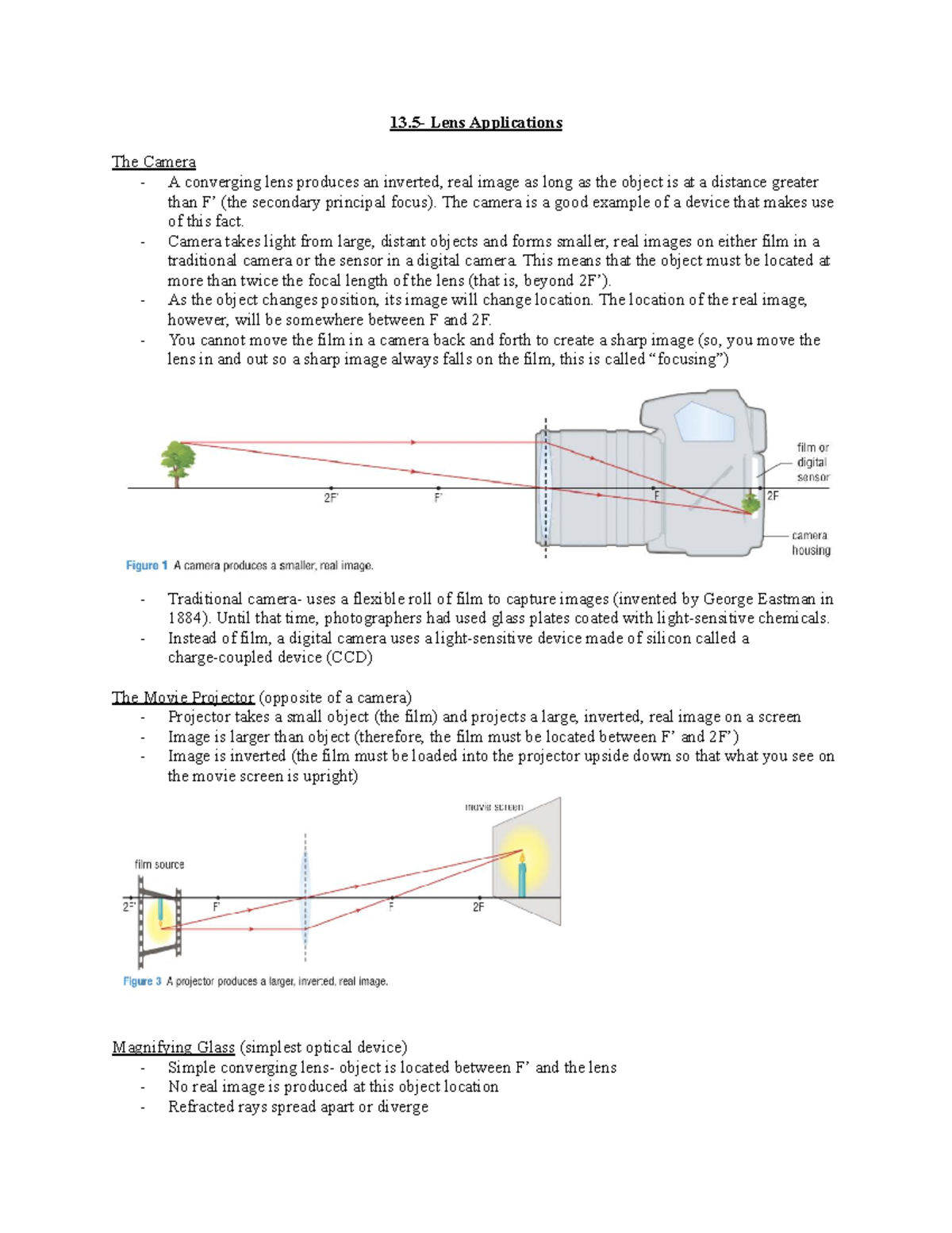 13.5 - Lens Applications: Understanding Cameras and Microscopes - Studocu